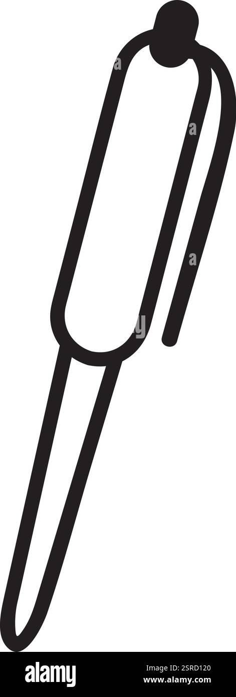 Minimalist vector illustration of a pen with a clip, symbolizing ...