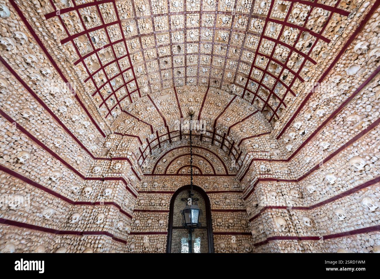 "Igreja do Carmo" famous bone chapel detail in Faro, Algarve. Portugal ...