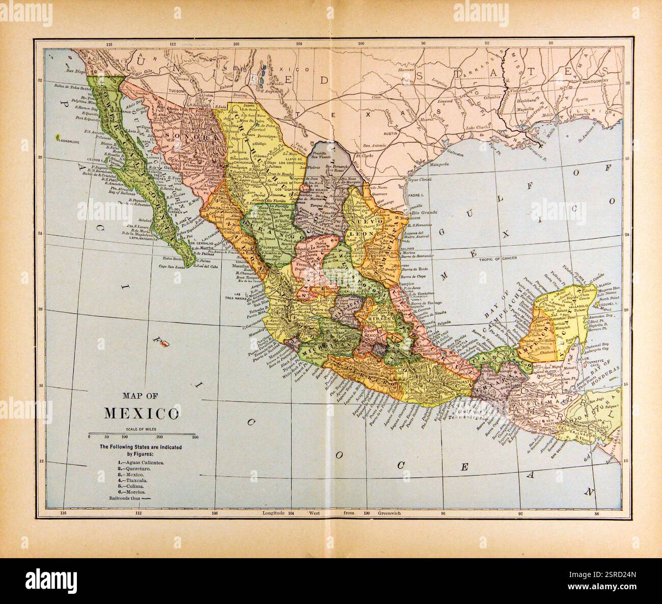 Map of Mexico, including former states Vintage Archive map, by Dodd ...