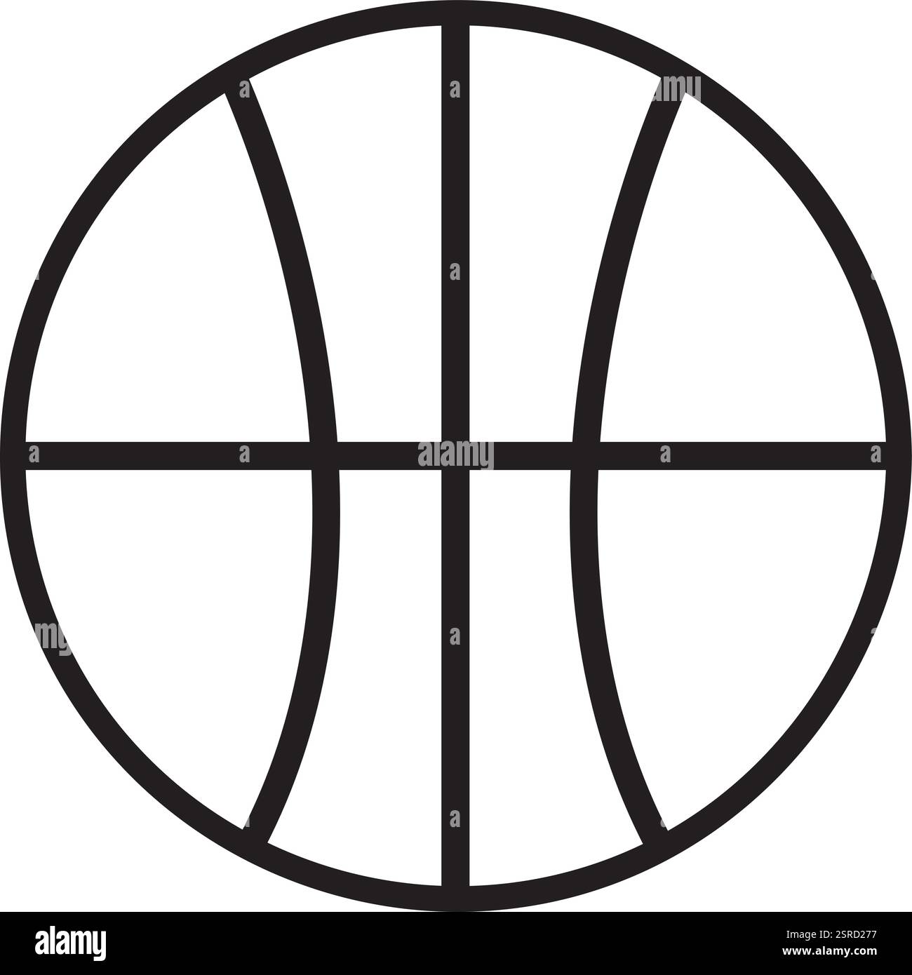 Simple black and white basketball ball icon representing sports ...