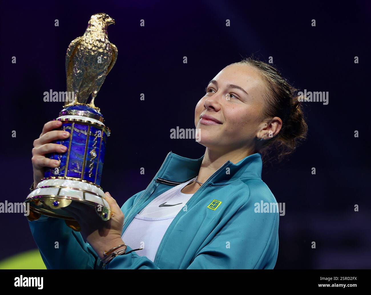 Tennis action from WTA Qatar Total Energies tennis tournament in Doha ...