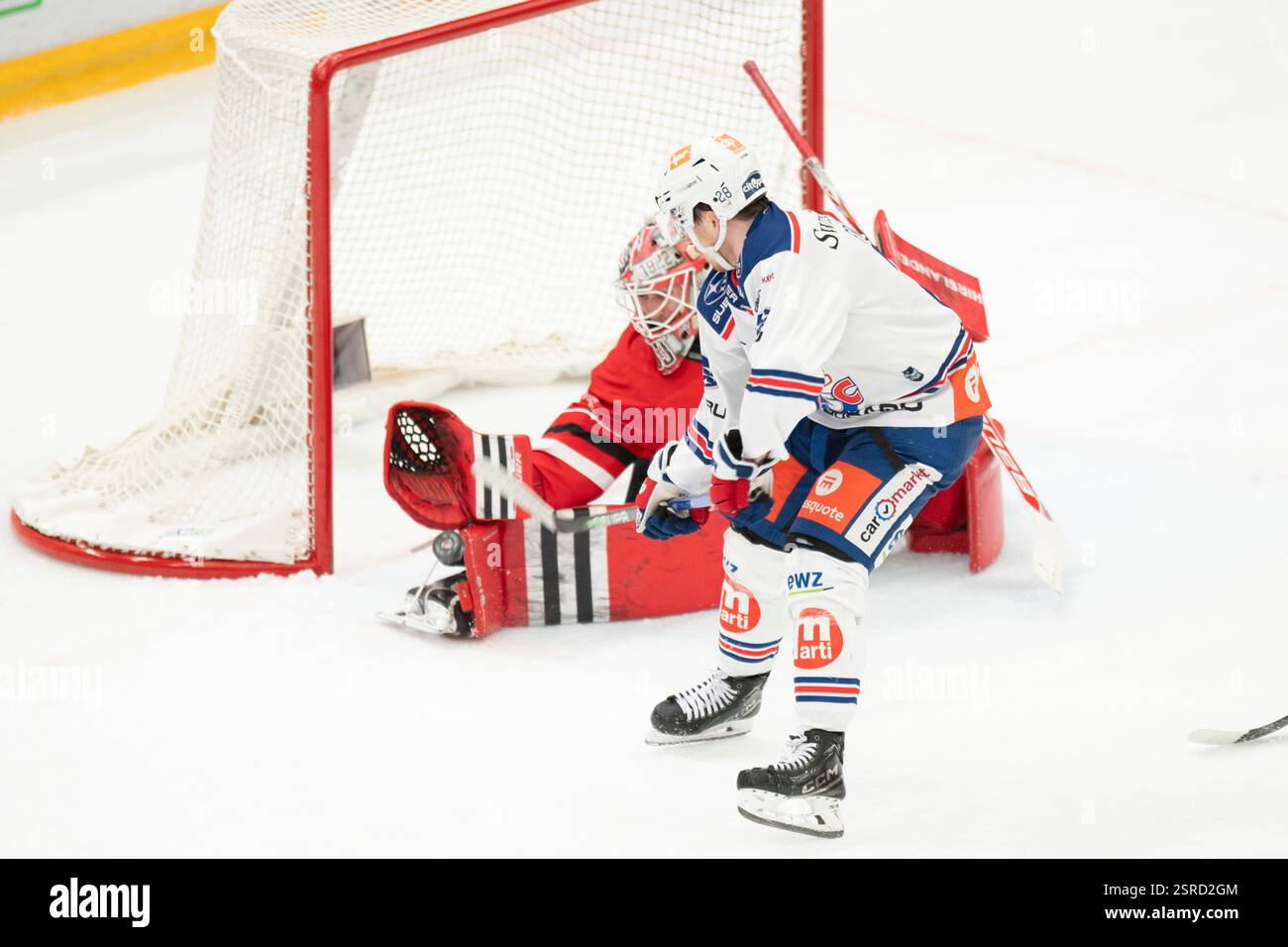 Lausanne, Switzerland. , . Kevin Pasche (goalkeeper) of Lausanne HC #33 ...