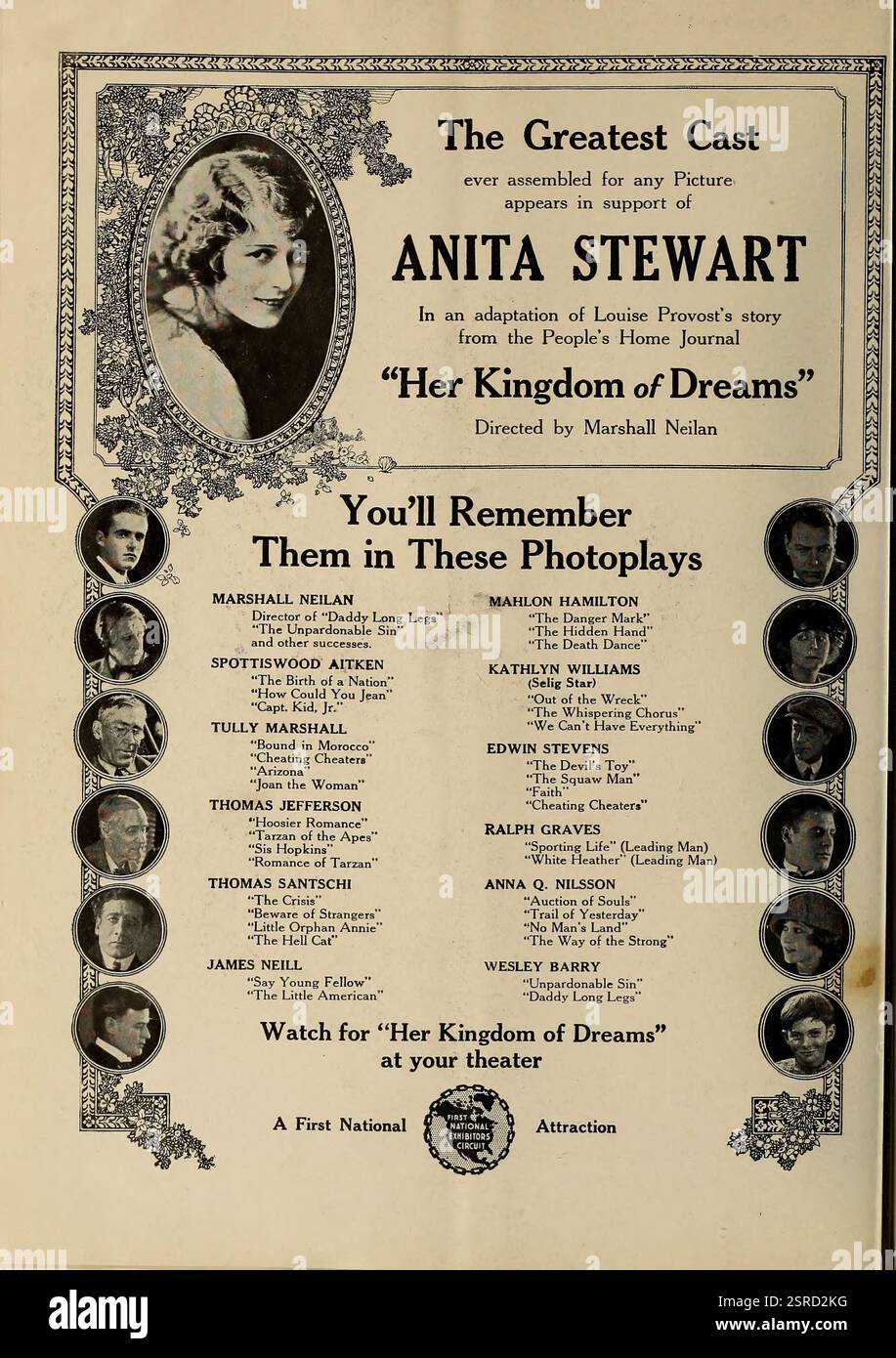 1919 Anita Stewart in movie "Her Kingdom of Dreams" silent drama film ...