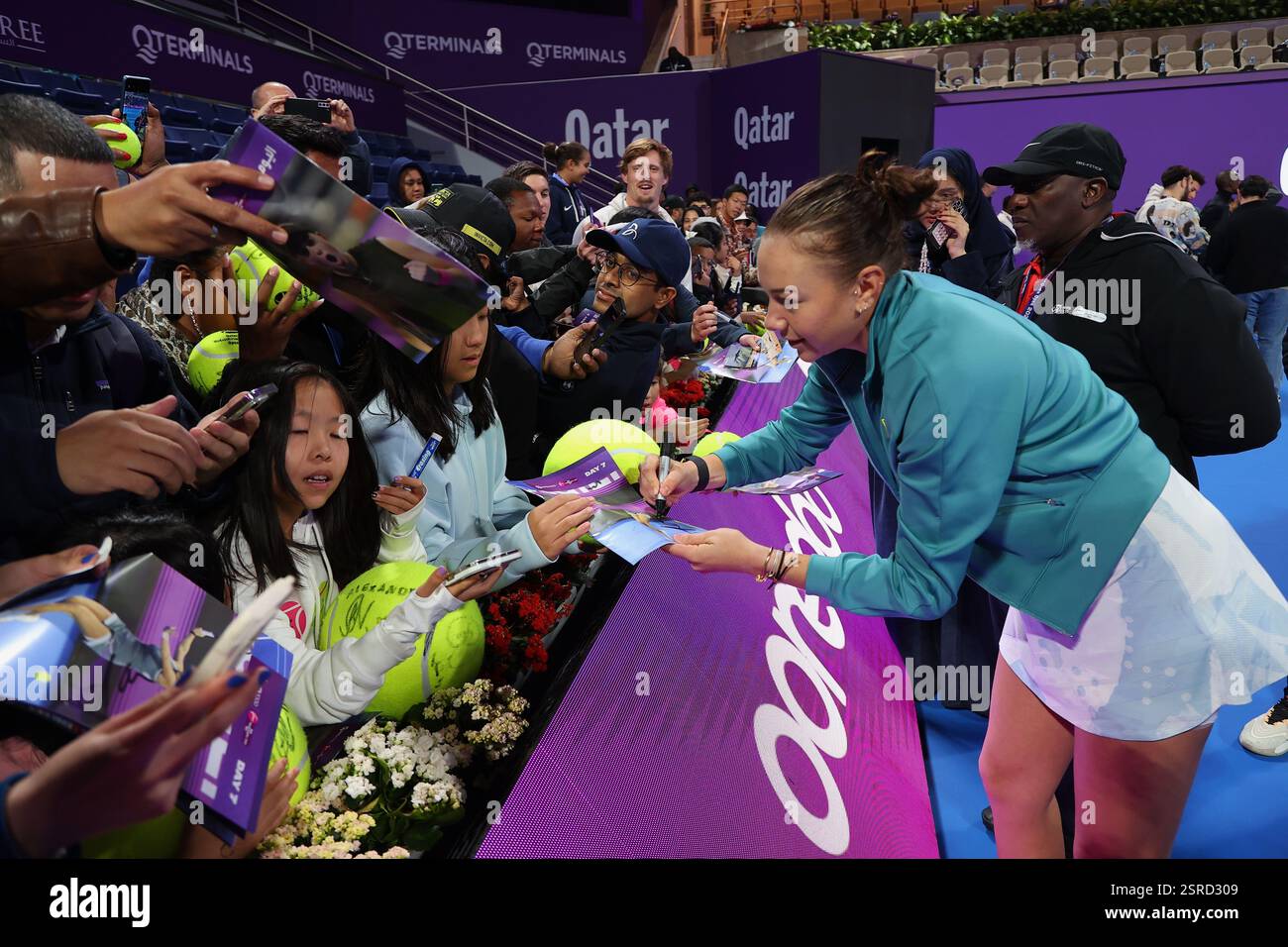 Tennis action from WTA Qatar Total Energies tennis tournament in Doha ...