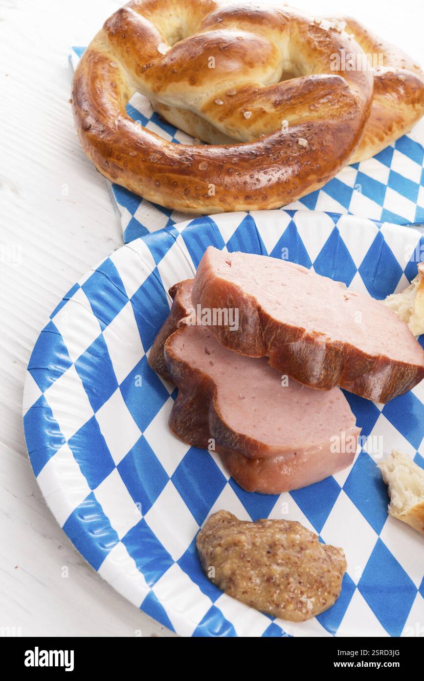 German liver cheese Stock Photo - Alamy