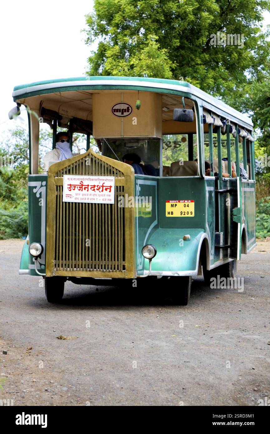 Open bus of Madhya Pradesh tourism for sight seen in Ujjain, Madhya ...