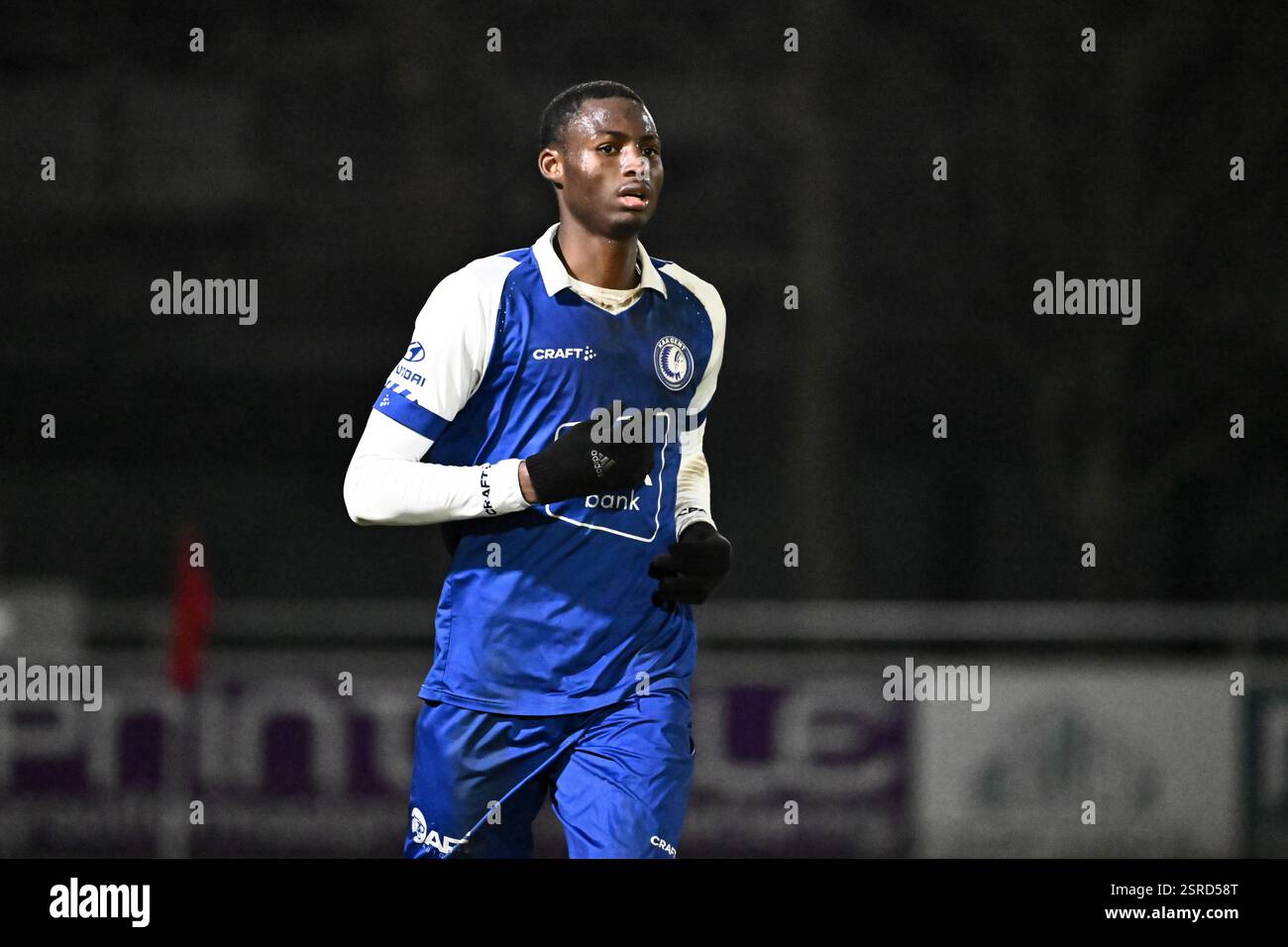 Gent, Belgium. 15th Feb, 2025. Jong Gent's Umar Abubakar pictured during a match between Jong ...