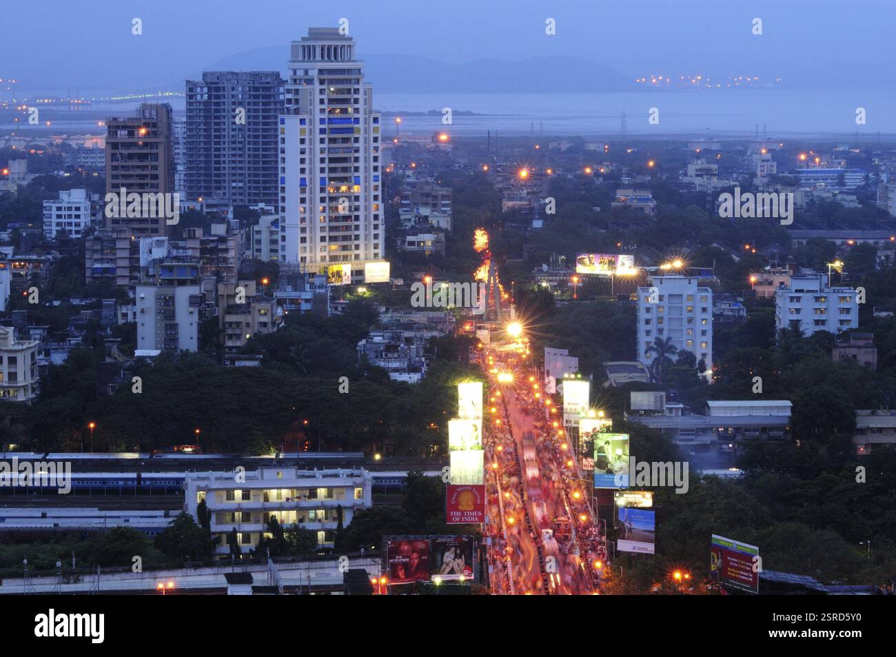 Aerial view of tilak bridge, Dadar, Bombay Mumbai, Maharashtra, India ...