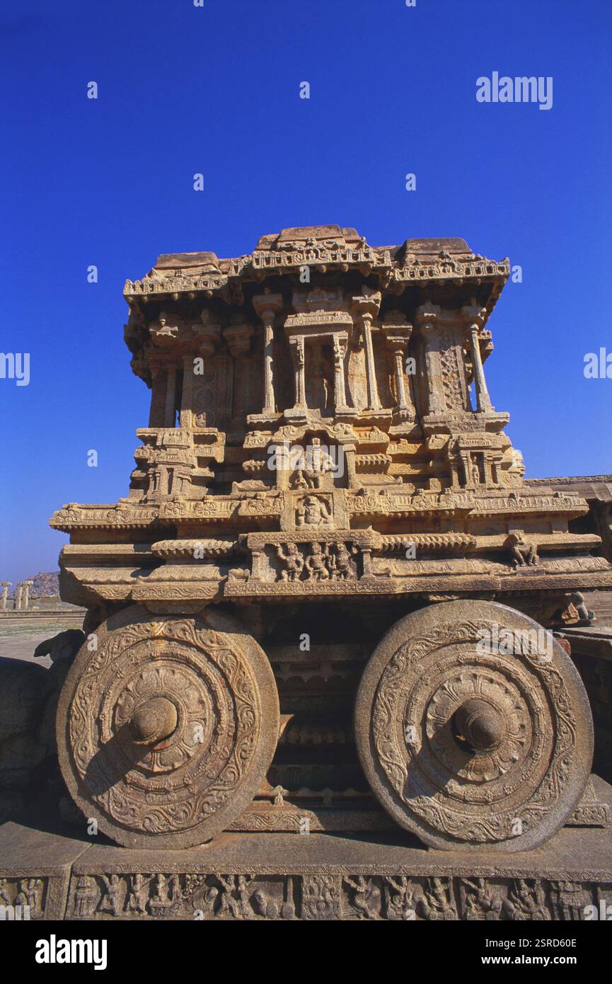 Stone Chariot in Vithala temple, Hampi, Karnataka, India, Asia Stock ...