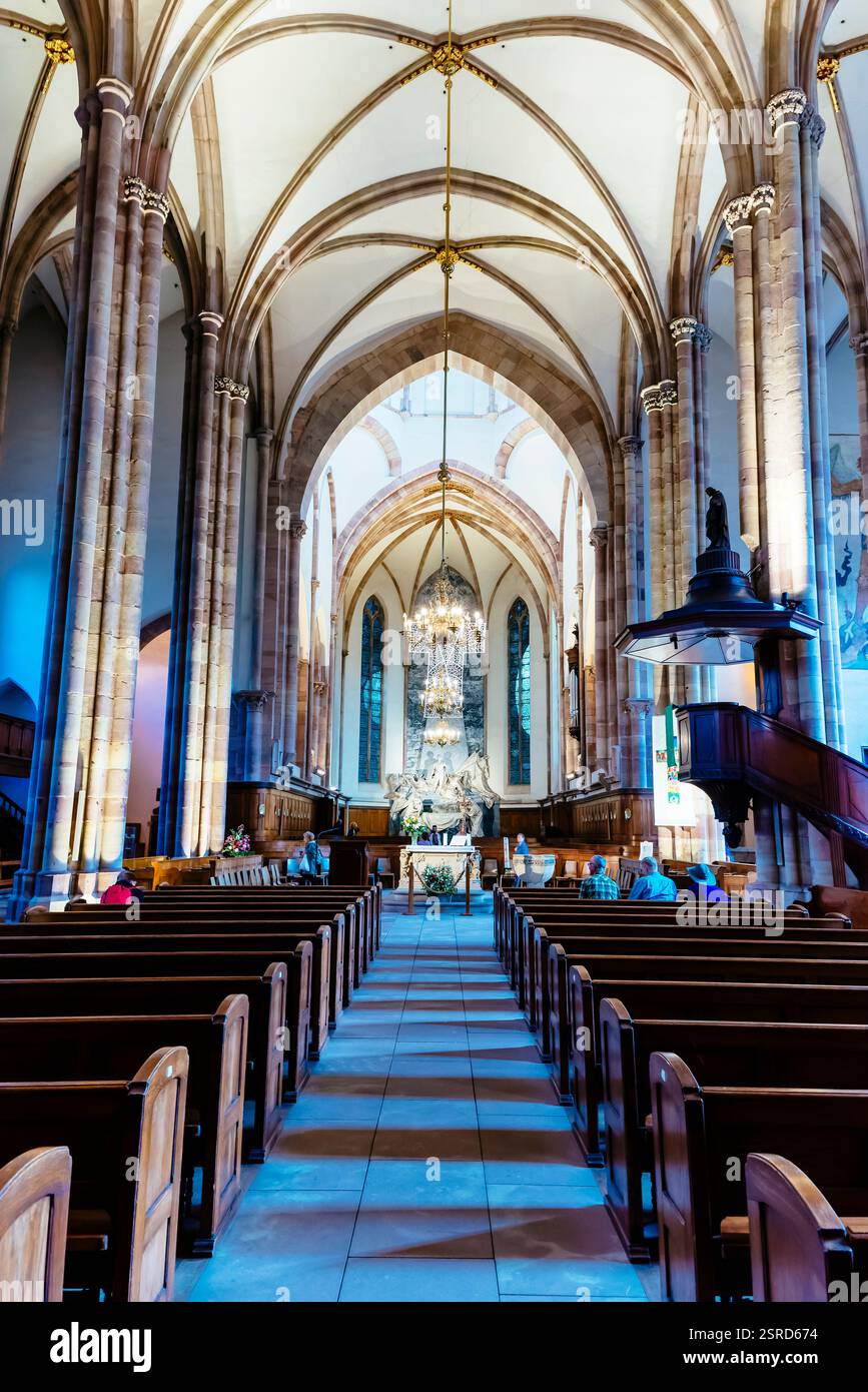 Nave, altar and, in the background, Funerary monument of Maurice de ...