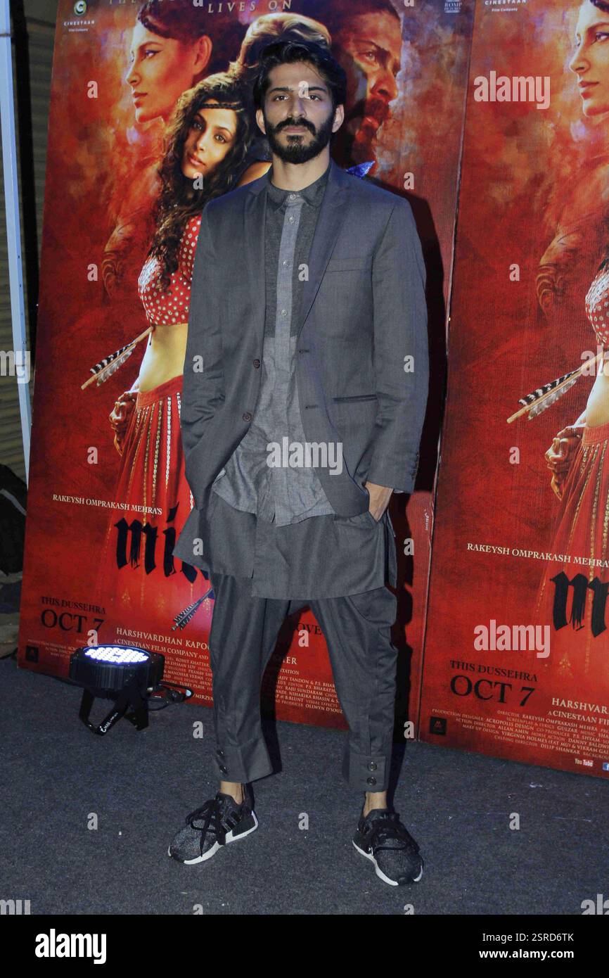 Bollywood actor Harshvardhan Kapoor during the red carpet for get together of film Mirzya in ...