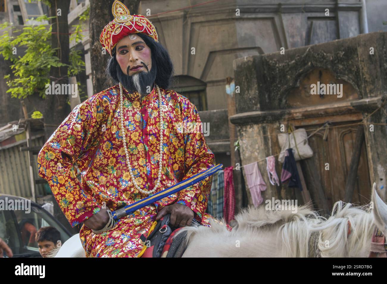 Man dress up as mughal warrior, kolkata, west bengal, India, Asia Stock ...