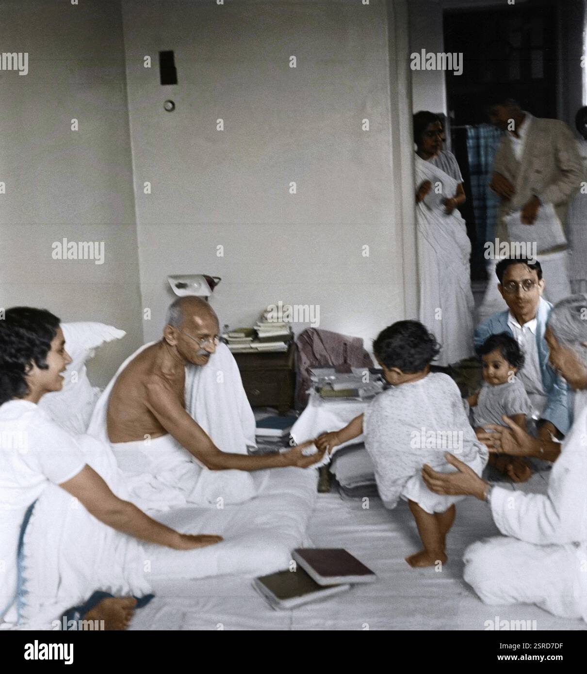 Mahatma Gandhi playing with child, Birla House, Mumbai, Maharashtra ...