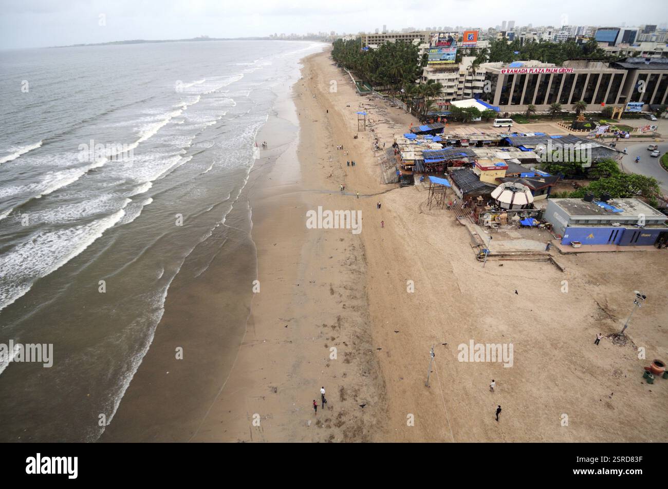 Aerial view of juhu beach, Bombay Mumbai, Maharashtra, India, Asia ...
