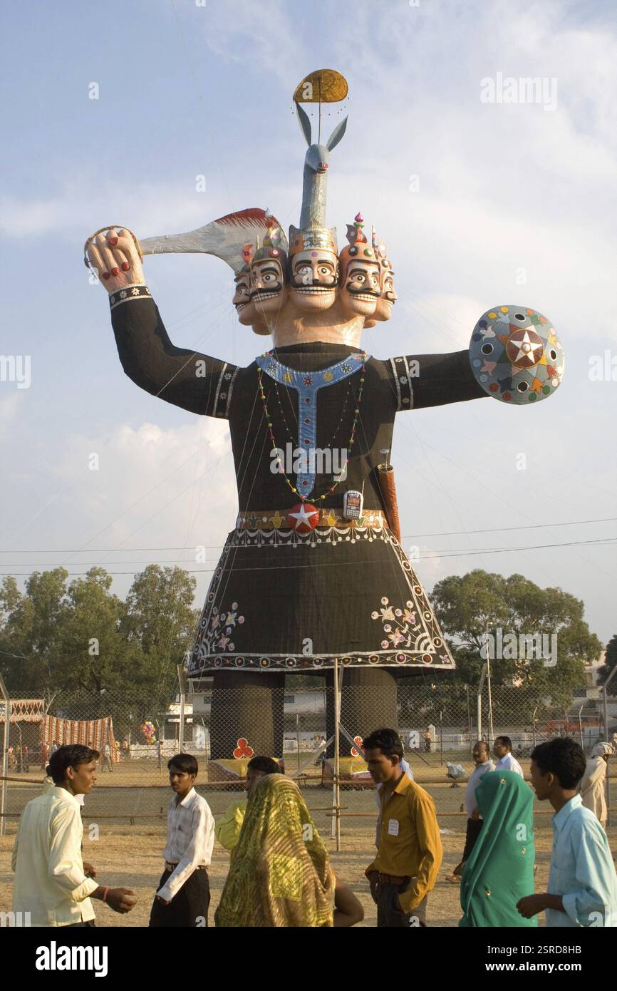 Statue of ravan in dussera dusera festival, Katni, Madhya pradesh ...