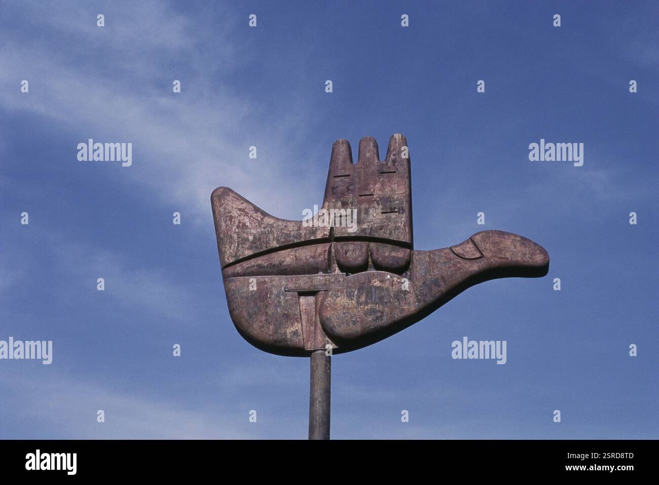 An open hand symbol at Capitol Complex in Chandigarh, India, Asia Stock ...