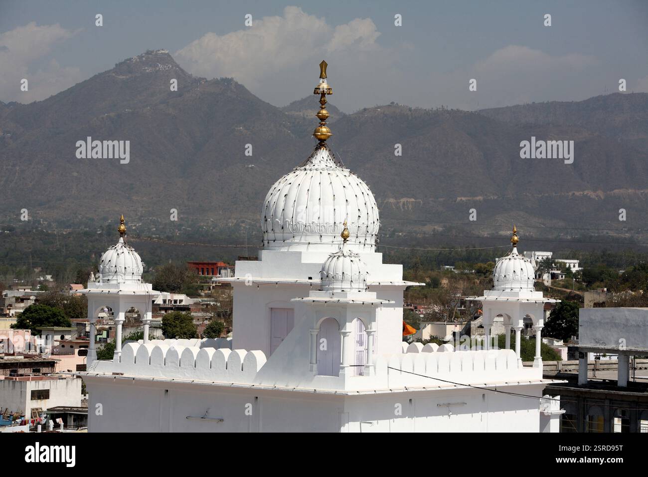 Aerial view of Anandpur Sahib gurudwara in Rupnagar district in Punjab ...