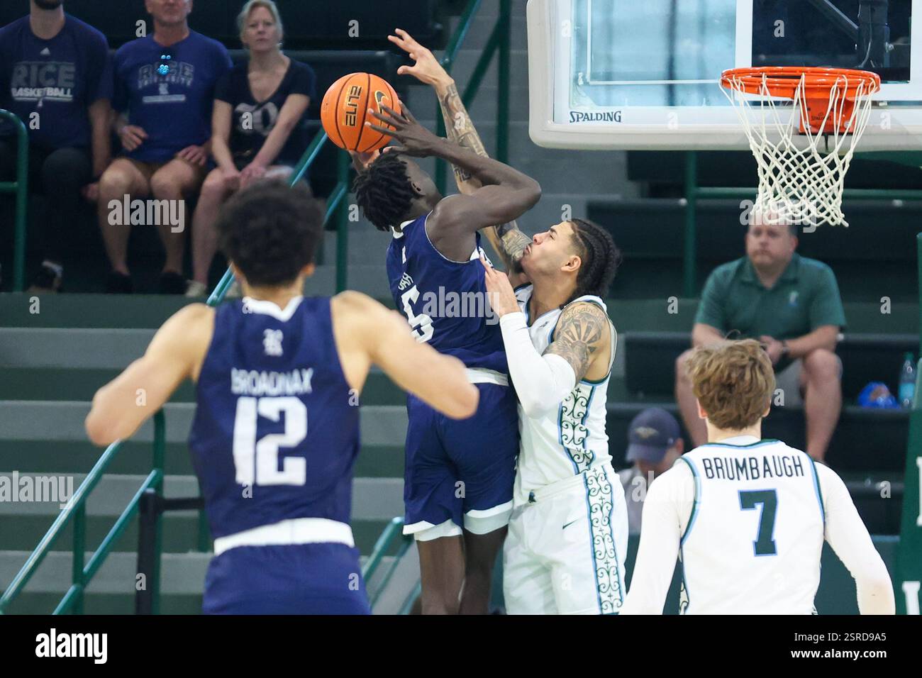 New Orleans, United States. 15th Feb, 2025. Tulane Green Wave center ...