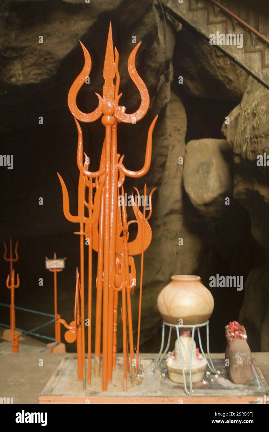 Trishul weapon of lord Shiva in Jata Shankar cave, Pachmarhi, Madhya ...
