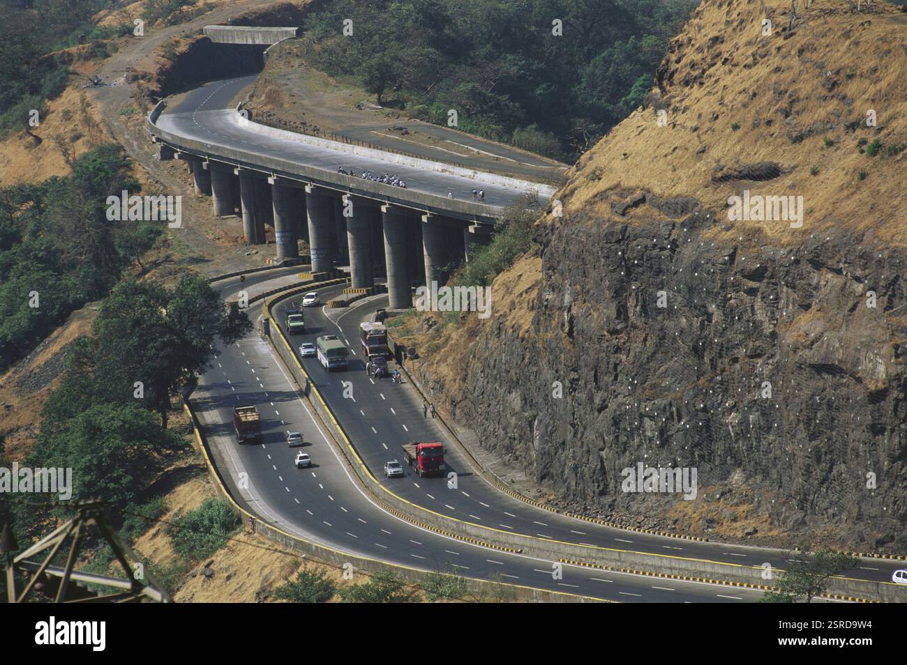 Aerial view of old and New Mumbai Pune expressway, Khandala, Maharashtra, India, Asia Stock ...