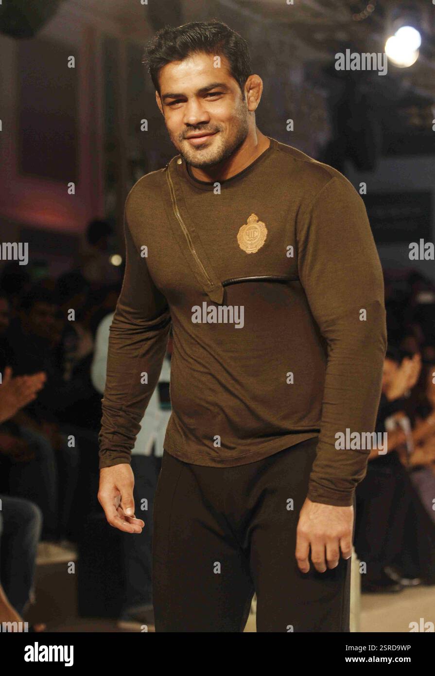 Indian wrestler Sushil Kumar walks ramp launch cricket player Yuvraj ...