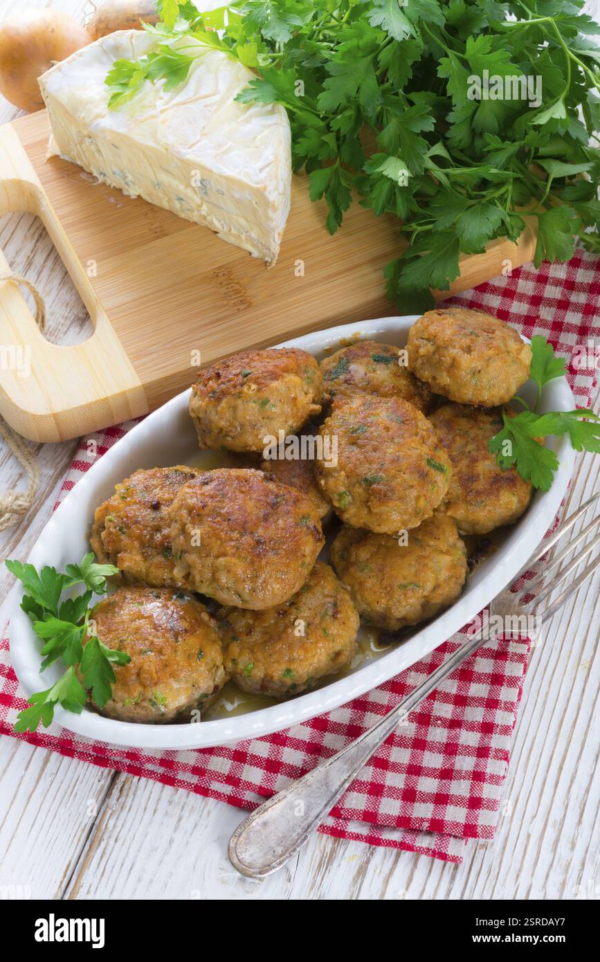 Rissole with mould cheese and parsley Stock Photo - Alamy
