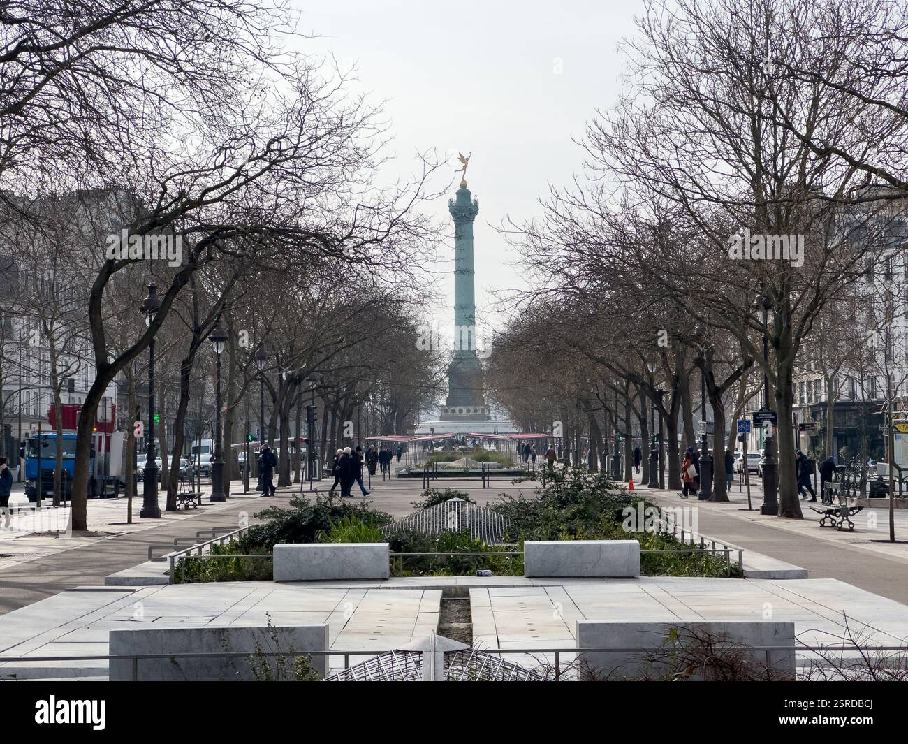 Historic monument stands tall amidst a serene Parisian street scene in ...