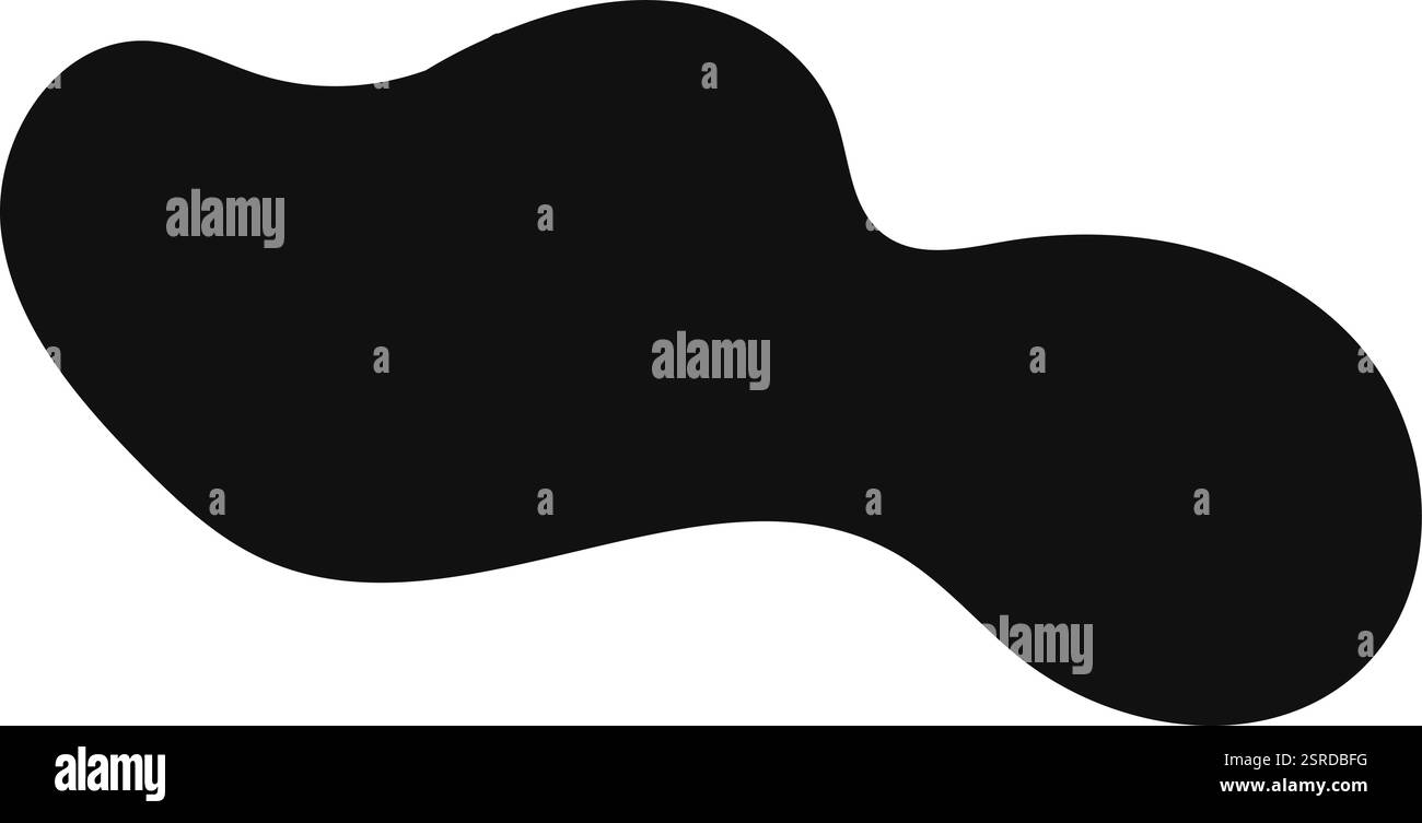 Simple minimal horizontal black irregular shape with smooth rounded ...