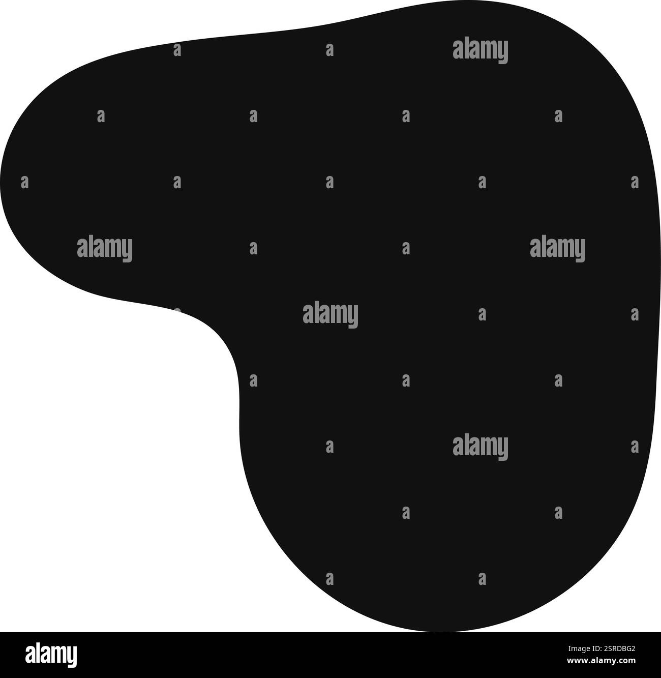 Smooth, curved black shape forming an abstract organic blob, serving as ...