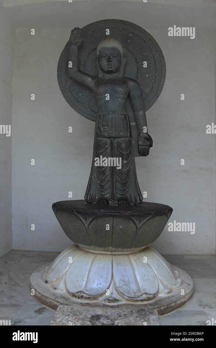 Statue in Peace Pagoda at Dhauli Orissa India Stock Photo - Alamy