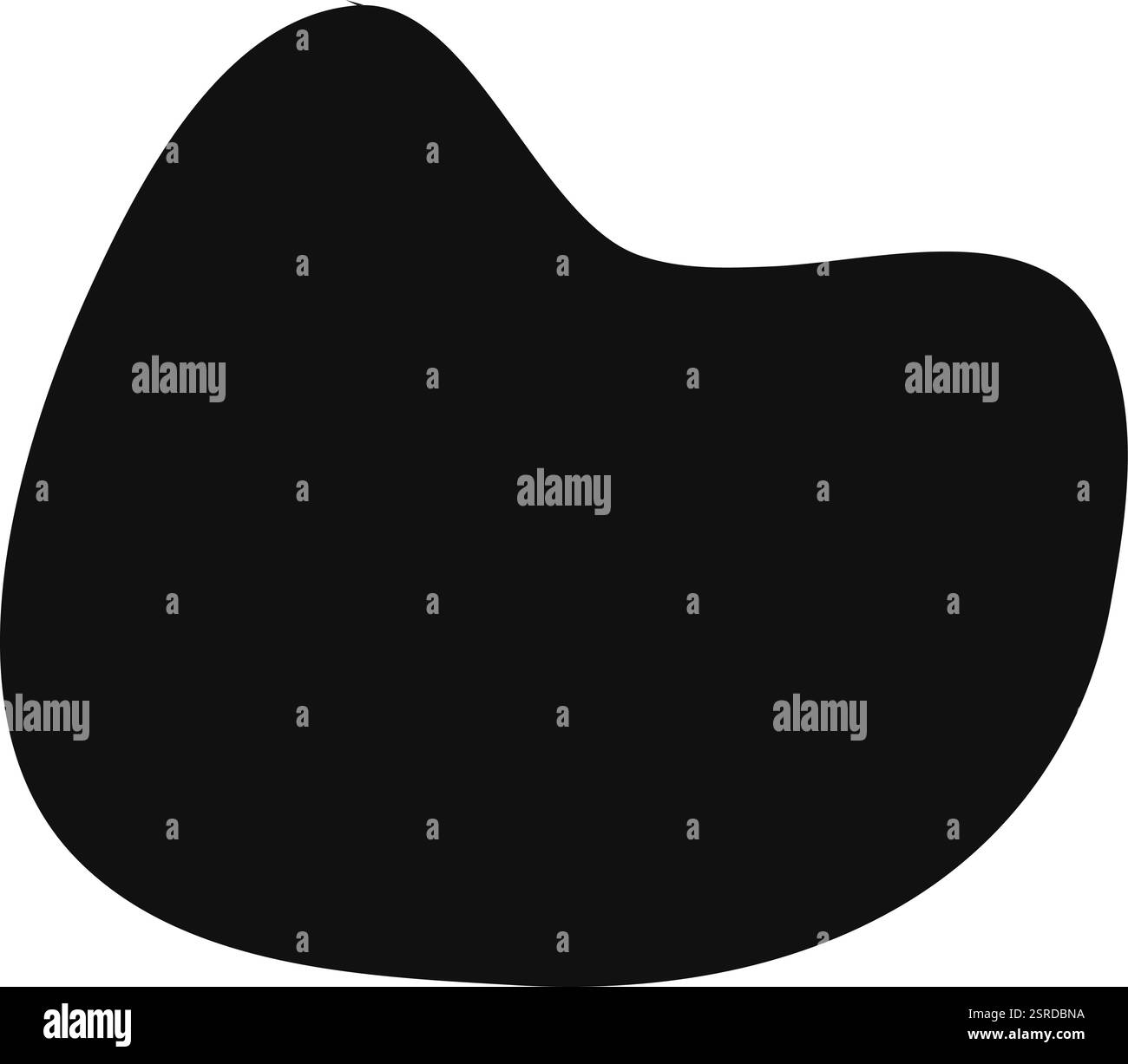 Smooth, rounded, black organic blob shape with a curved top and a ...