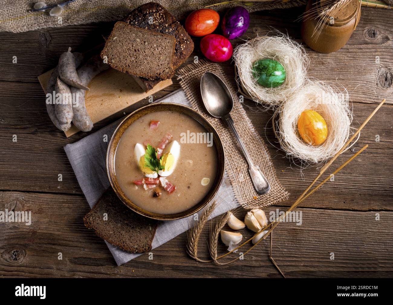 Polish Sour rye soup Stock Photo - Alamy