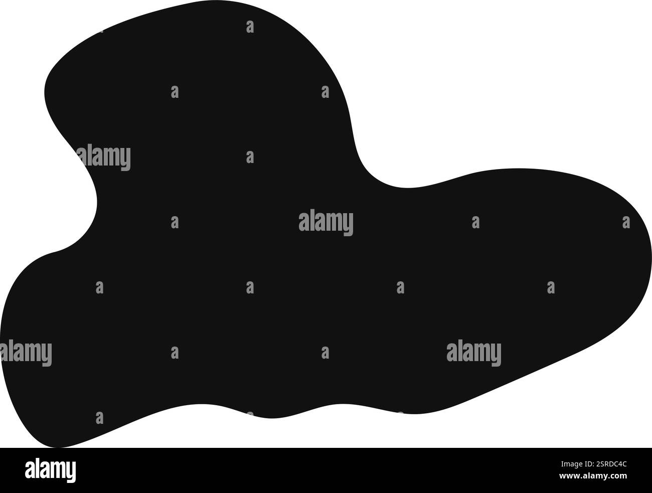 Irregular abstract black shape with smooth curves and rounded edges ...