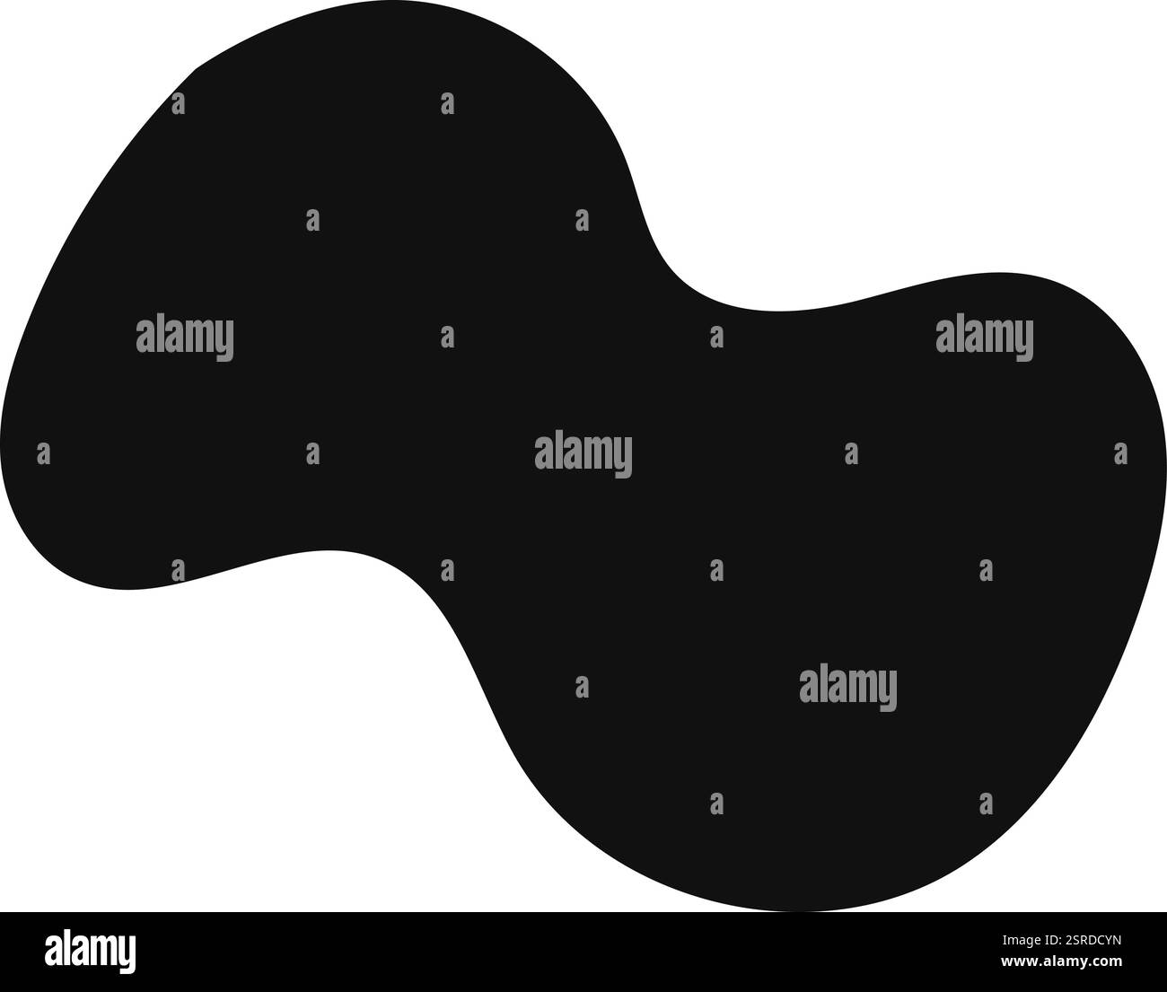 Smooth, curved, and irregular black shape creates a sense of fluidity ...