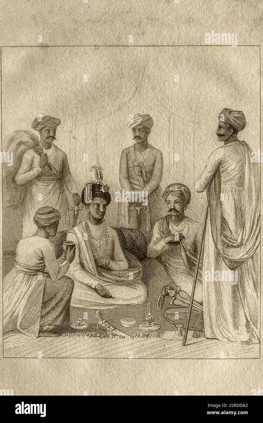 Vintage photo of mahratta peshwa and his ministers, pune, maharashtra ...