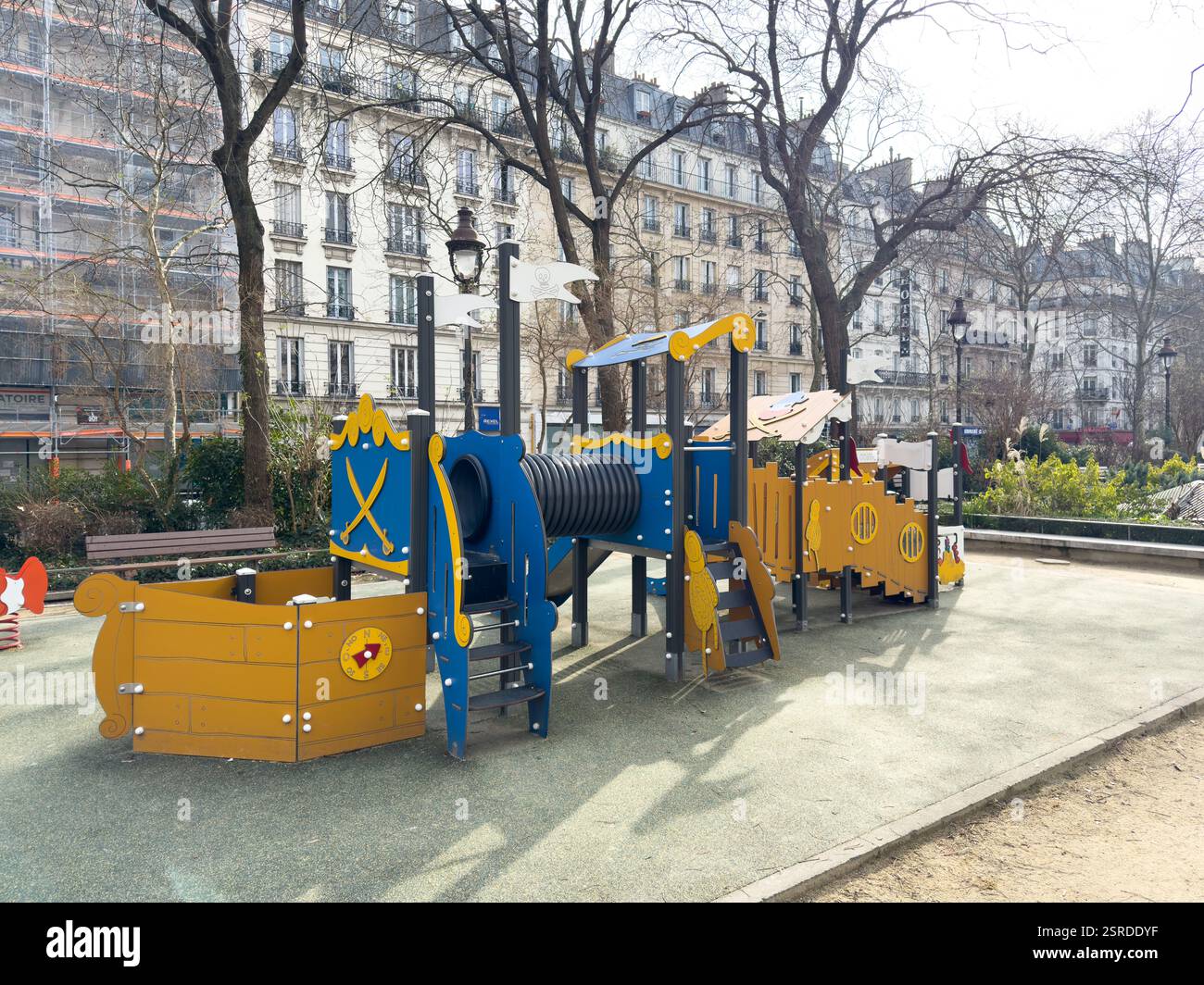 Colorful park playground inviting children to explore in Paris Stock Photo - Alamy