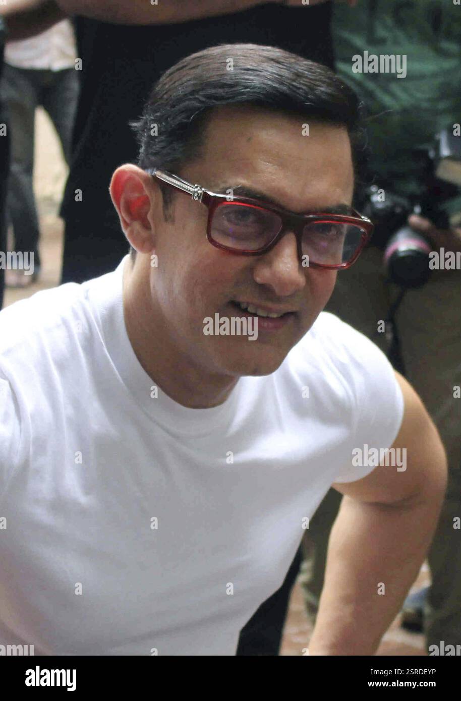 Bollywood actor Aamir Khan interacts with media on occasion of Eid al ...