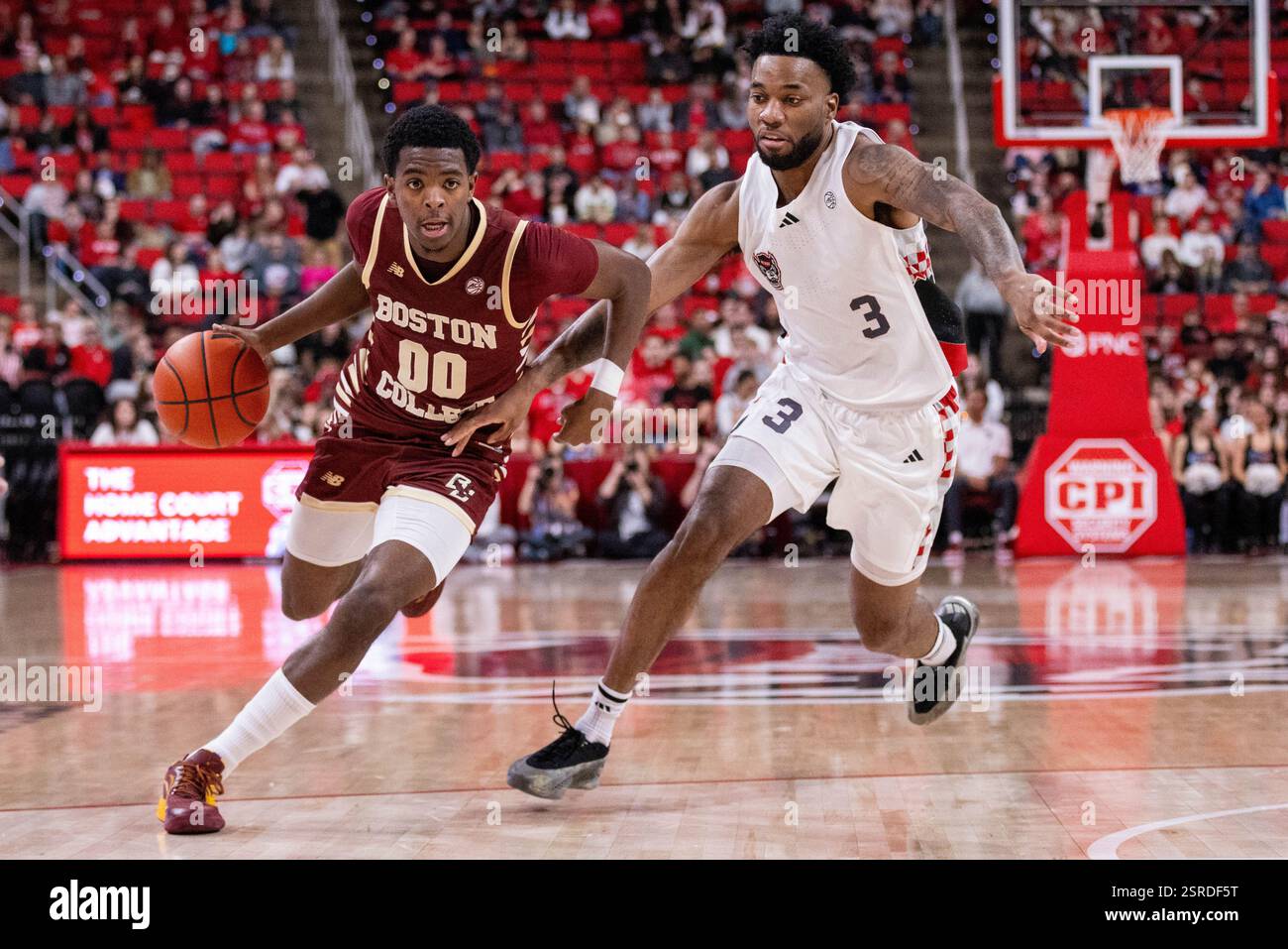 Raleigh, NC, USA. 15th Feb, 2025. Boston College guard Chas Kelley III ...