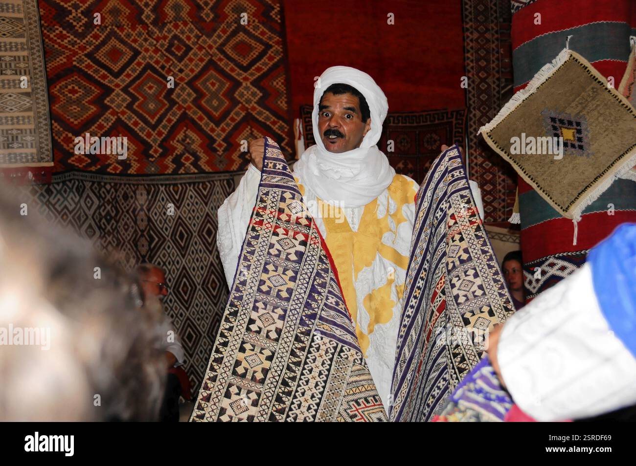 Rissani, Middle Atlas, Rissani, Morocco, A man shows traditional ...