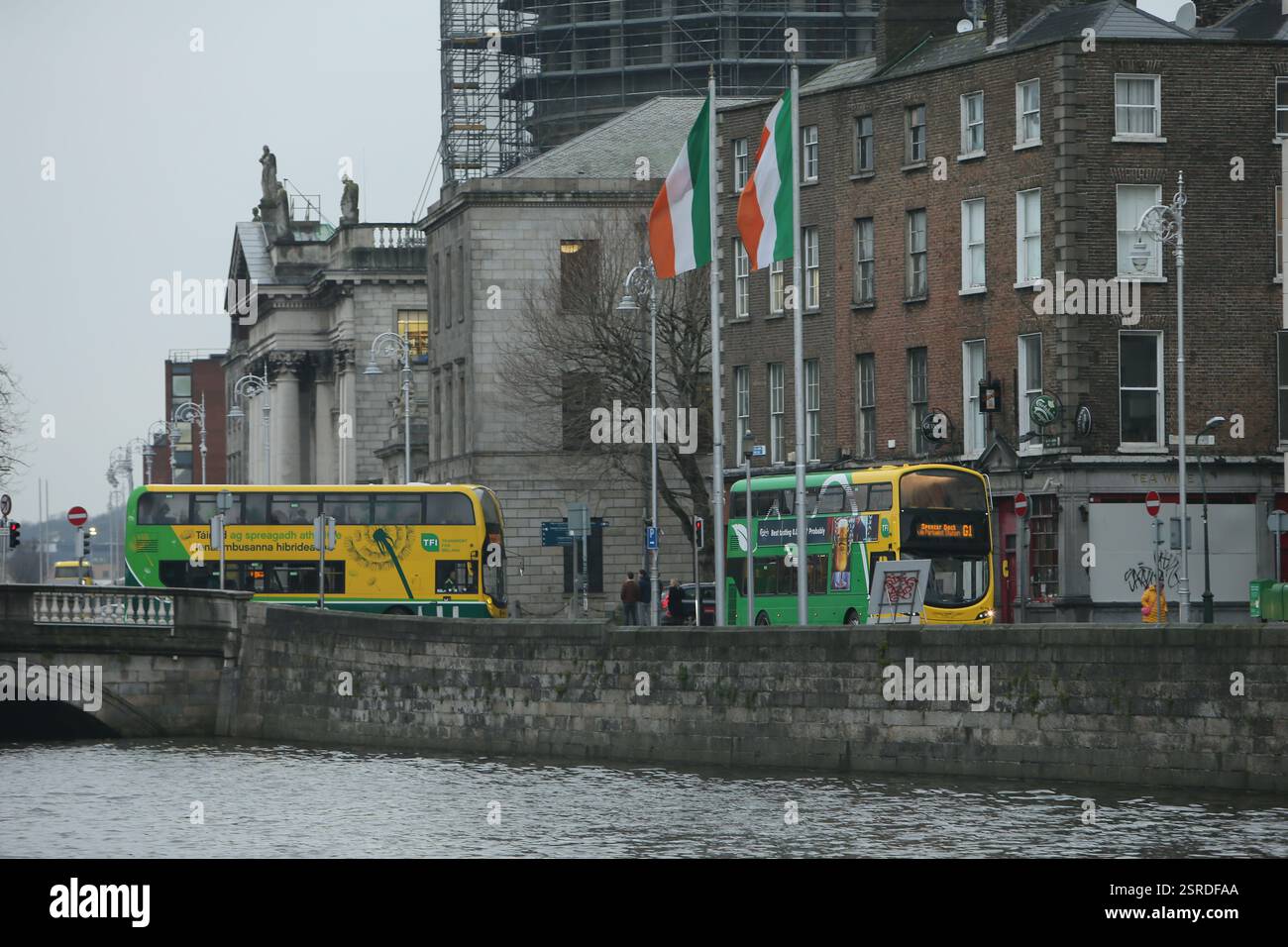 Dublin, Ireland - 11th February 2025 - 2 Dublin buses crossing the ...