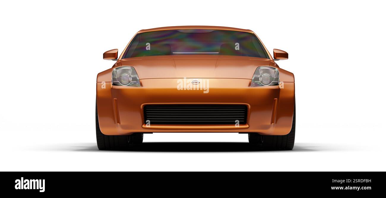 Izmir, Turkey - Feb 15 2025: A 3D-rendered image of an orange Nissan ...