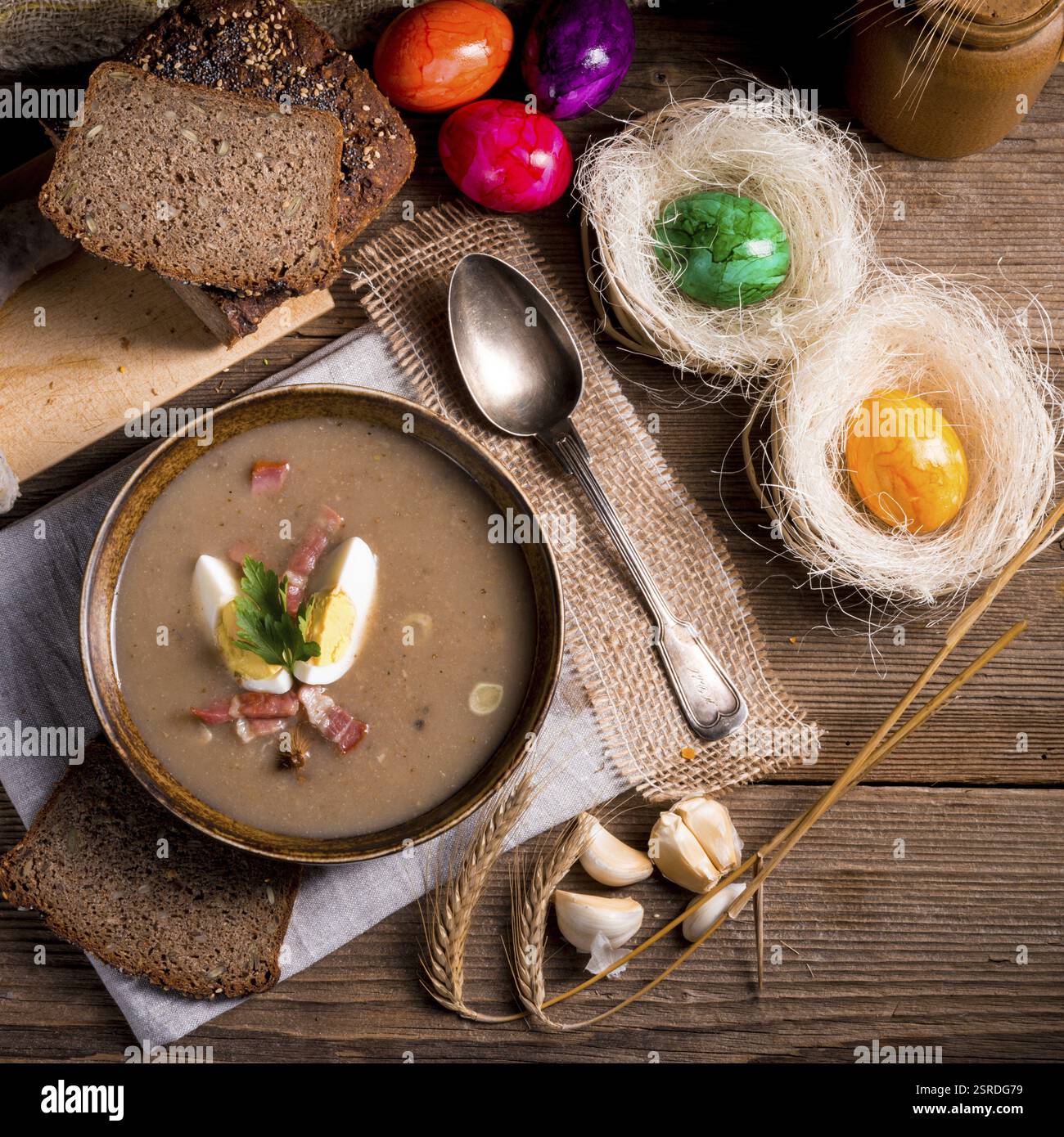 Polish Sour rye soup Stock Photo - Alamy