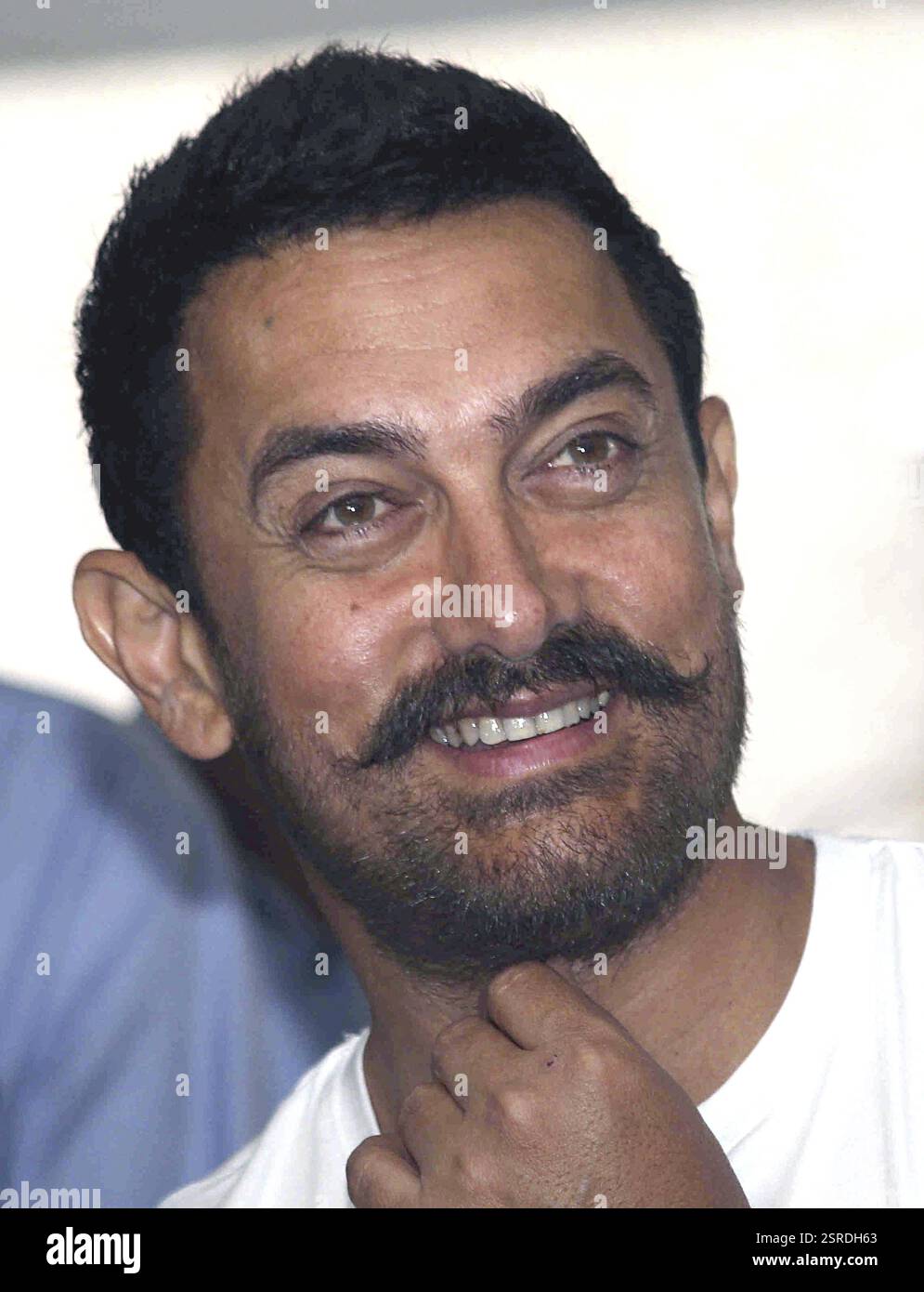 Bollywood actor Aamir Khan interacts with media on his 51 birthday in ...