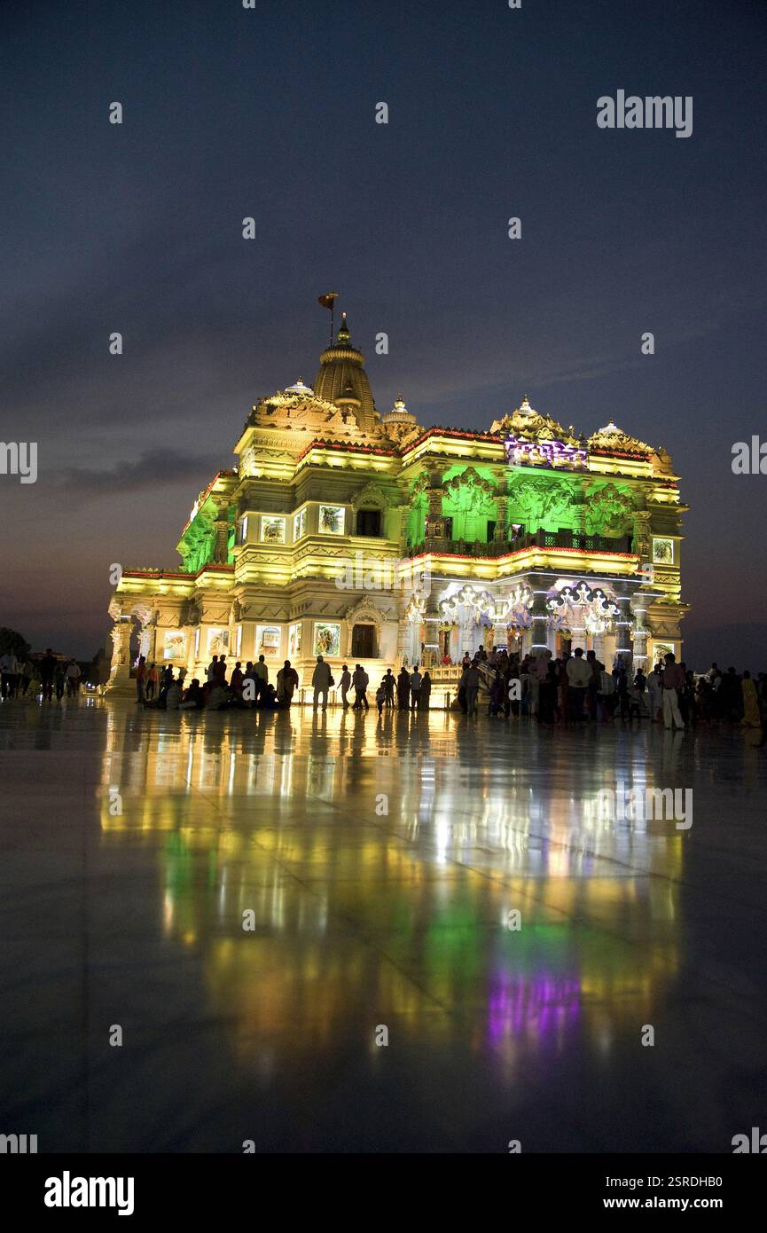 Illumination prem mandir, mathura, uttar pradesh, india, asia Stock ...
