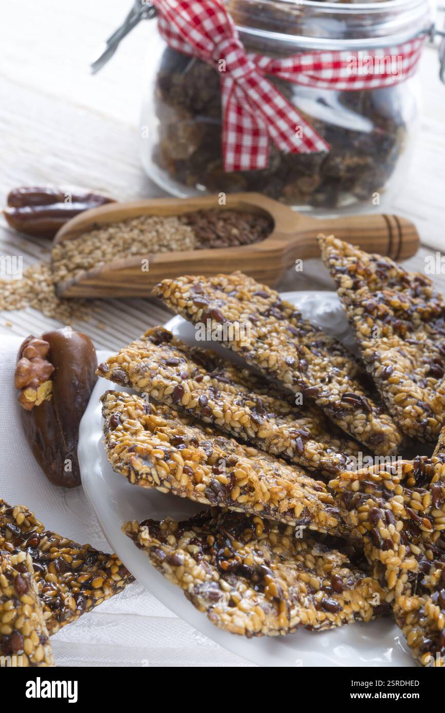 Flax Sesame seed candy Stock Photo - Alamy