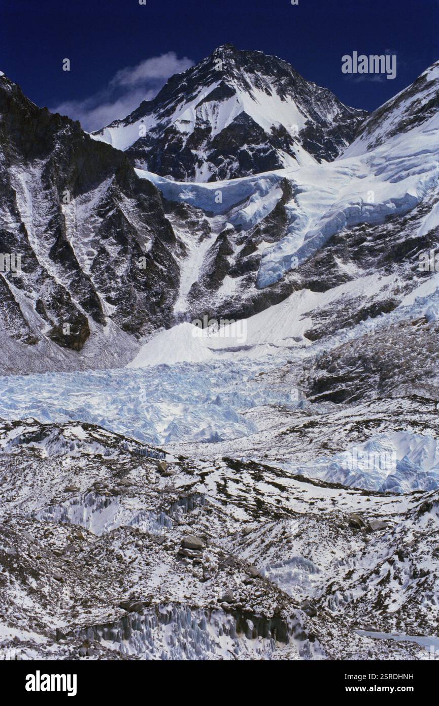 Khumbu glacier Ice fall Everest trek, Nepal, Asia Stock Photo - Alamy
