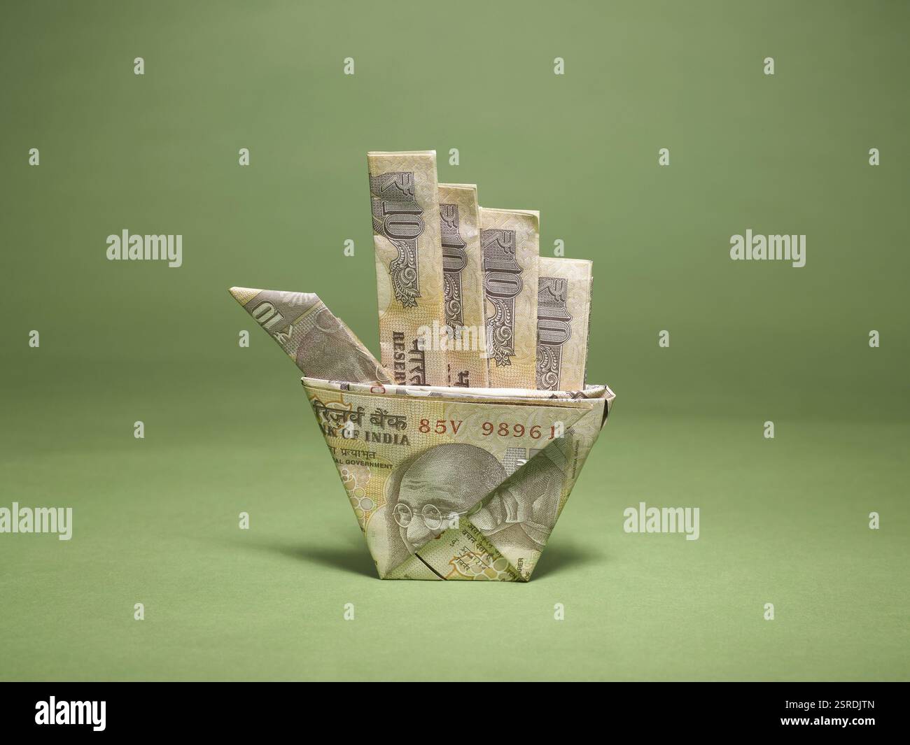 Origami indian currency India Asia Stock Photo - Alamy