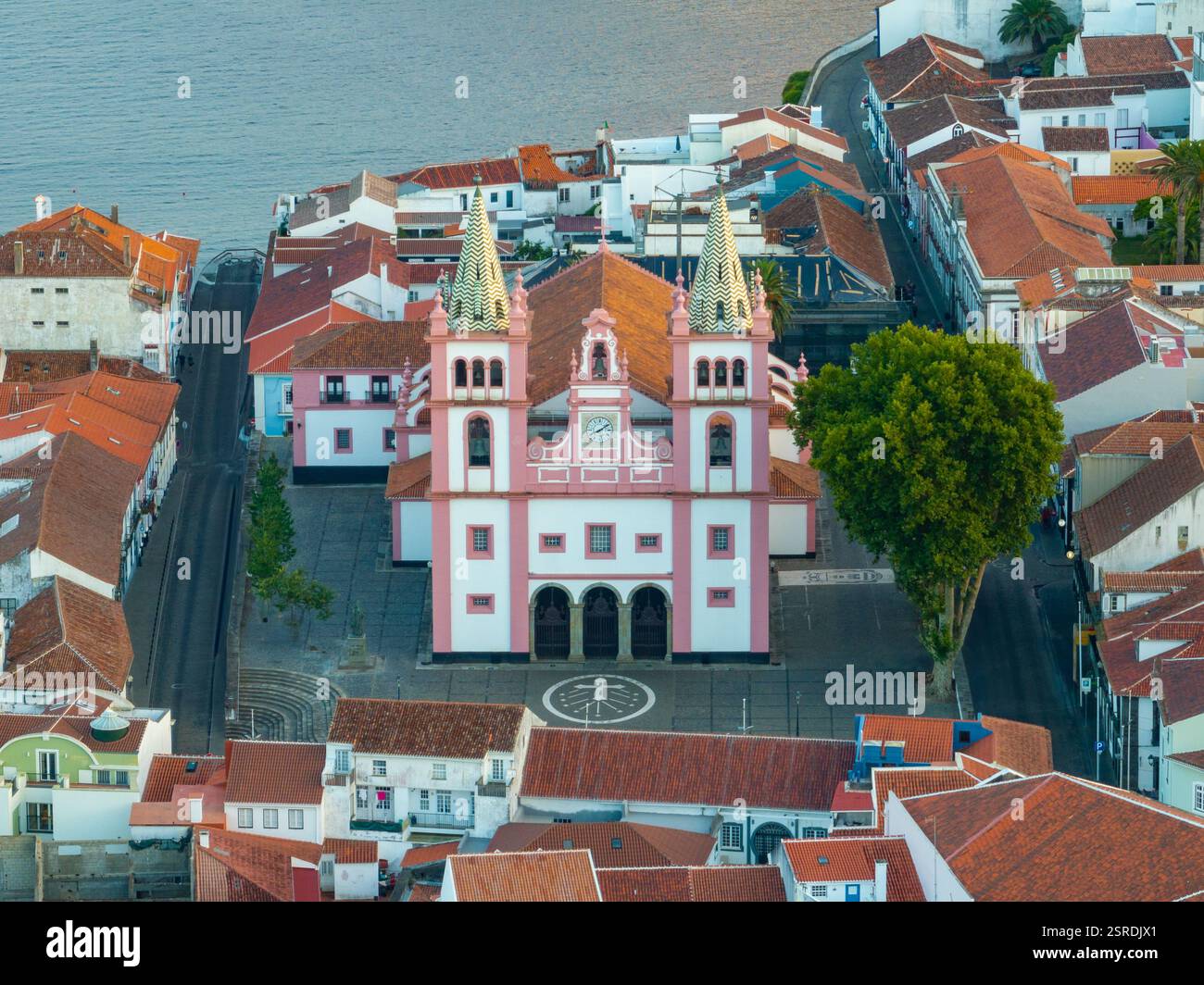 Aerial view of Se Cathedral of Angra do Heroismo in Angra do Heroismo ...