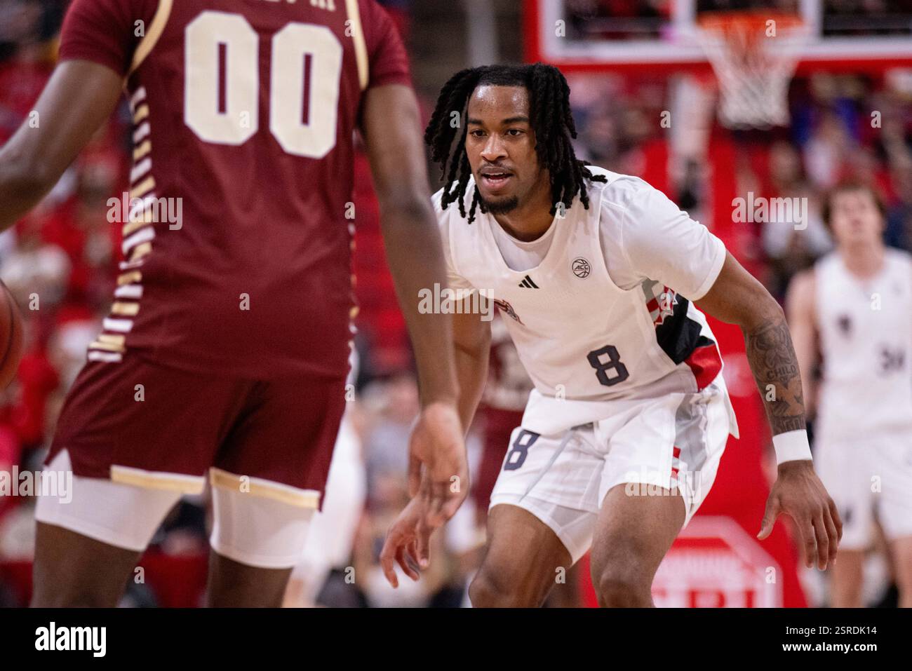 Raleigh, NC, USA. 15th Feb, 2025. North Carolina State guard Jayden ...