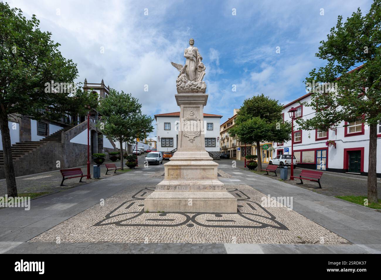 The Praia da Vitoria Statue of Liberty, located in Terceira, Azores, is ...